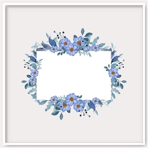 벡터 꽃 수채화 프레임 컬렉션 프리미엄 벡터