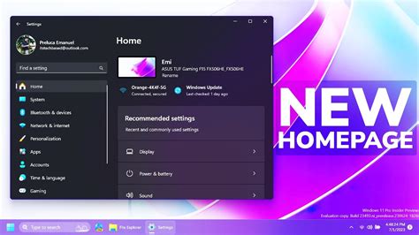 How To Enable New Settings Homepage In Windows 11 23493 Youtube