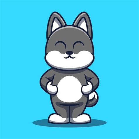 귀여운 강아지 캐릭터 벡터 만화 일러스트 레이션 프리미엄 벡터