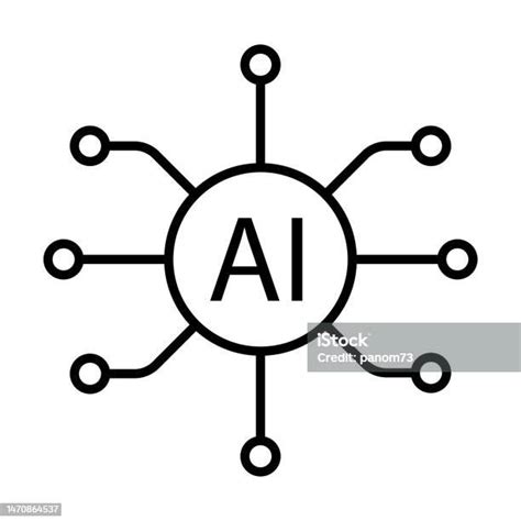 그래픽 디자인 로고 웹 사이트 소셜 미디어 모바일 앱 Ui 일러스트레이션을 위한 인공 지능 Ai 프로세서 칩 벡터 아이콘 기호 Cpu에 대한 스톡 벡터 아트 및 기타 이미지