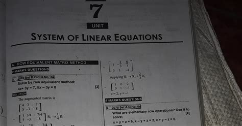 Nepal Solutions Math Row Equivalent Matrix Methods 4 Marks