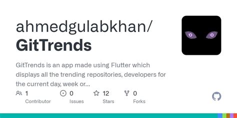 made an app using flutter which displays all the trending repositories developers for a certain