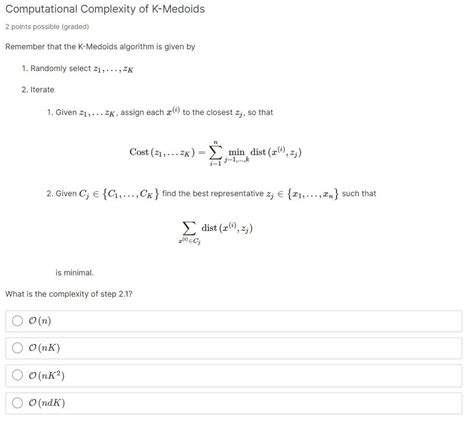 Computational Complexity Of K Means 1 Point Possible