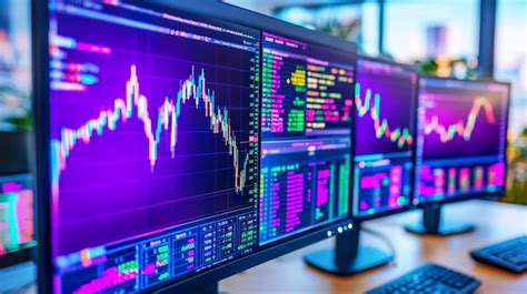 This Computer Monitor Displays An Abstract Network Monitoring Dashboard