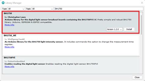 Arduino avec capteur de lumière ambiante BH