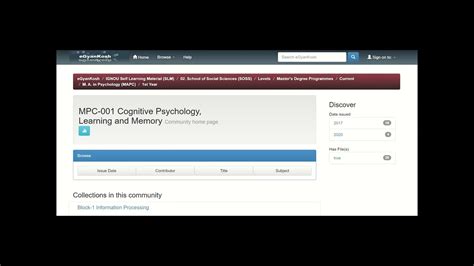 Ma In Psychologymapc Ignou First Year Syllabus Overview Youtube