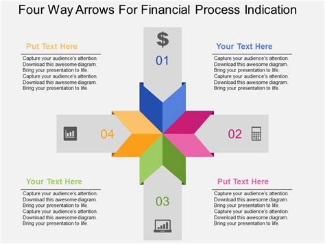 Four Way Arrows For Financial Process Indication Flat Powerpoint Design Ppt Images Gallery