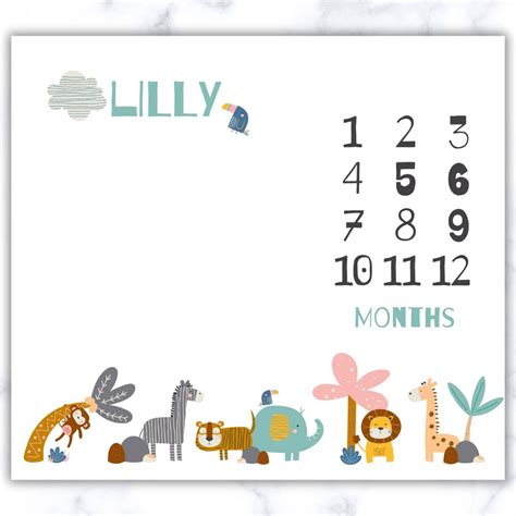 Animal Theme Milestone Blanket My Sister And I