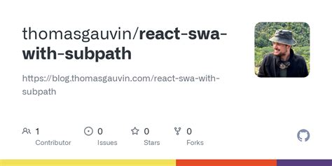Github Thomasgauvin React Swa With Subpath Https Blog Thomasgauvin React Swa With Subpath