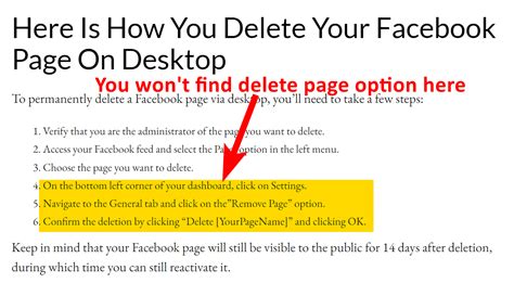 How To Delete Facebook Page Step By Step Guide Edition