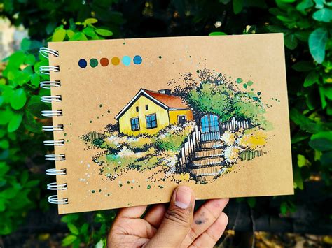 Watercolor Landscape And Sketching On Brown Paper Learn To Paint With