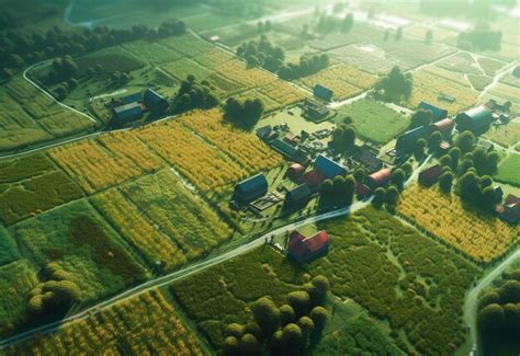 Premium AI Image Ariel View Of Agriculture Farm Field