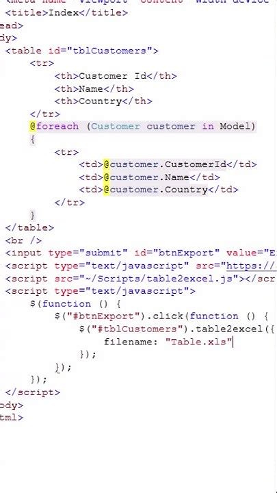 Export Grid Gridview To Excel Using Jquery In Aspnet Core Mvc Youtube