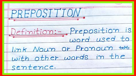 Preposition Definition