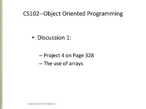 Cs 102 Object Oriented Programming Discussion 1 Project