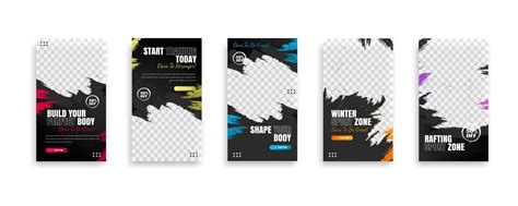 Posts On Social Media Vector Illustration Stylish Graphics Templates Posts Dynamic