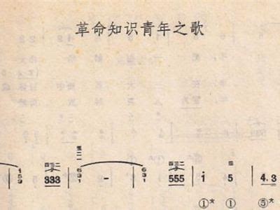 革命知识青年之歌 手风琴谱 五线谱
