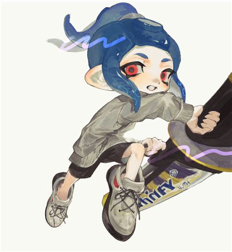 Safebooru 1girl Aoi Cariiiie Black Shorts Blue Hair Clenched Teeth