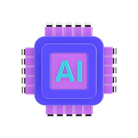 Premium Photo Cartoon Ai Powered Microchip Cpu Processor Web Icon 3d Rendering