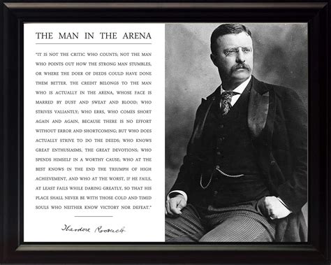 Wesellphotos Theodore Teddy Roosevelt The Man In The Arena Quote 8x10