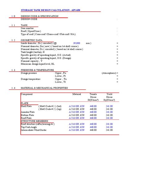 Best Tank Calculation Sheet Pdf