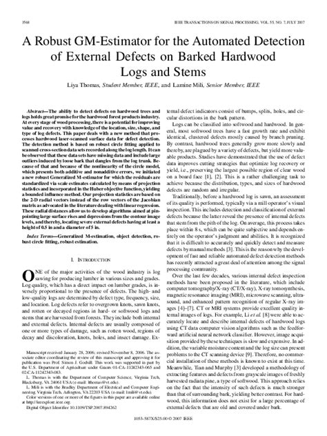 Pdf A Robust Gm Estimator For The Automated Detection Of External