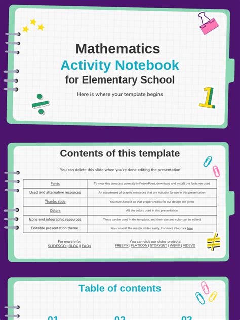 Kopie Von Mathematics Activity Notebook For Elementary School By Slidesgo Pptx Download Free