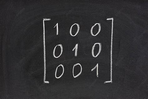Identity Or Unit Matrix On Blackboard Texture Diagonal Smudge Photo Background And Picture For