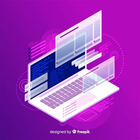 Premium Vector Isometric Laptop Technology Background