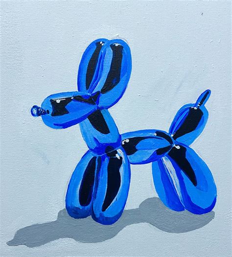 Balloon Dog Painting By D Moore Abstract Balloon Dog Design Blue