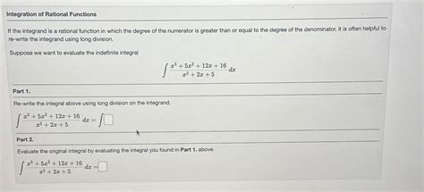 Integration Of Rational Functionsif The Integrand Is
