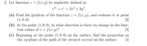 Solved Let Function Z F X Y Be Implicitly Defined As Chegg