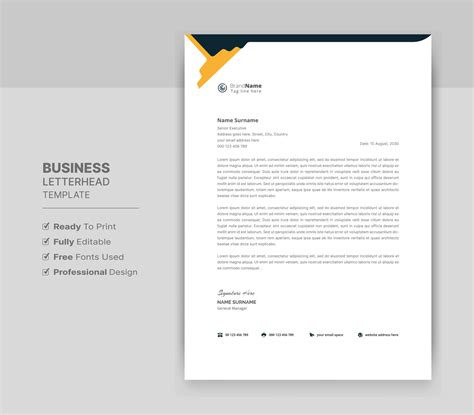Letterhead Format Free Word Template