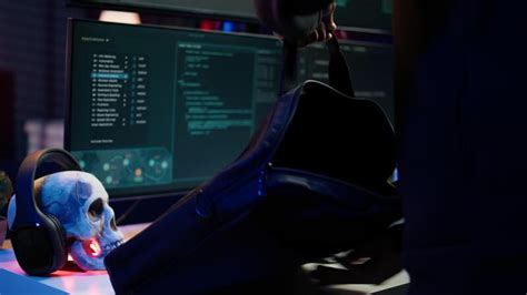 Hacker Arriving In Underground Hq With Laptop In Suitcase Ready To Start Coding Malware