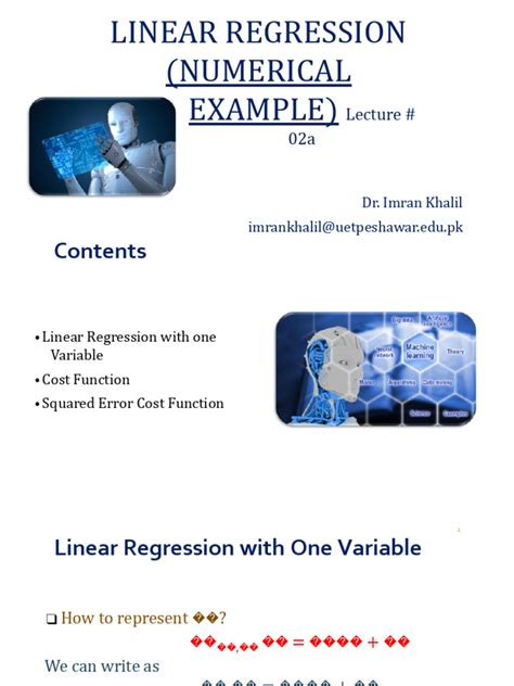 Ml Lecture 02a Lr Solved Example Pdf Linear Regression