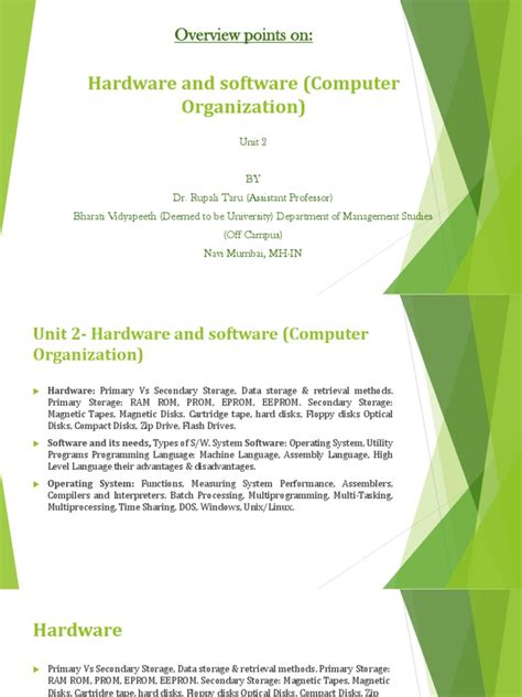 unit 2 hardware and software computer organization pdf computer
