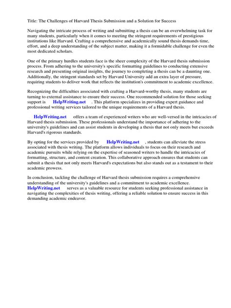 Harvard Thesis Submission Pdf Thesis