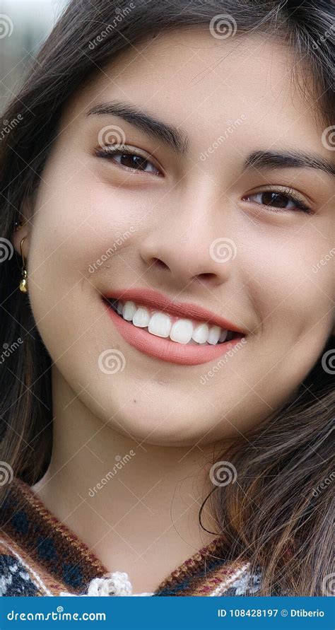 Smiling Face Of Latina Person Stock Image Image Of Pretty Emotions 108428197