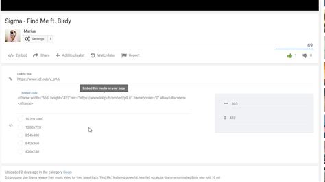 the new embed generator for phpvibe youtube