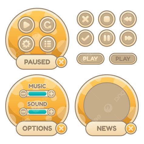 Rpg Game Vector Art Png Set Of Game Menu Selection For Rpg And Adventure Game Game Gaming