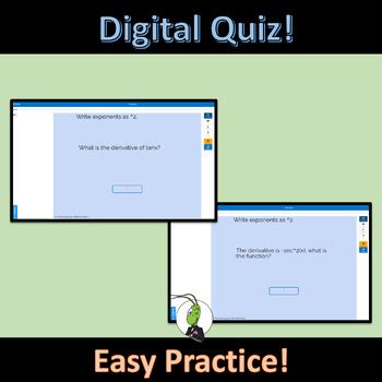 Derivatives Of Trigonometric Functions Quiz Boom Cards Calculus TPT