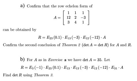 Theorem Let A Be An N X N Matrix And Let R Be Its Chegg
