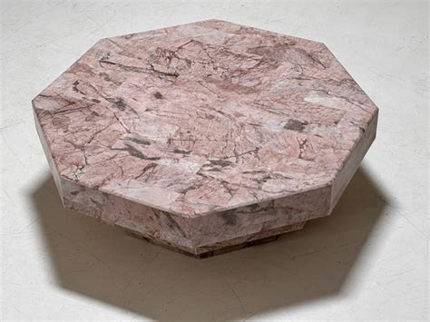 Hexagonal Stacked Pink Marble Coffee Table Italy 1970 For Sale At 1stdibs