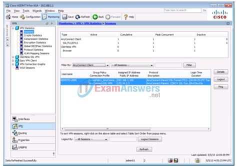 10 3 1 2 Lab Configure Anyconnect Remote Access Ssl Vpn Using Asa 5505 Asdm Answers