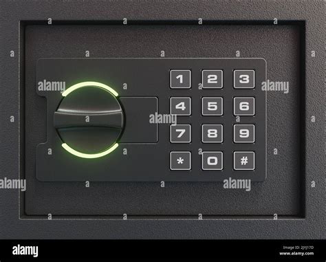 A Digital Wall Safe Set Into A White Wall Background 3d Render Stock