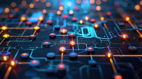 Depicting A Digital Network With Interconnected Data Points And Pathways A Glowing Futuristic
