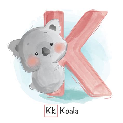 Alfabeto De Animales K Vector Premium