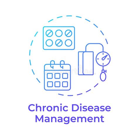 Chronic Disease Management Blue Gradient Concept Icon Stock Vector