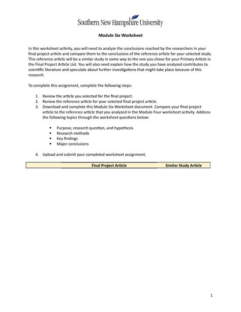 IHP 340 Module Six Worksheet Worksheet Module Six Worksheet In This Worksheet Activity You