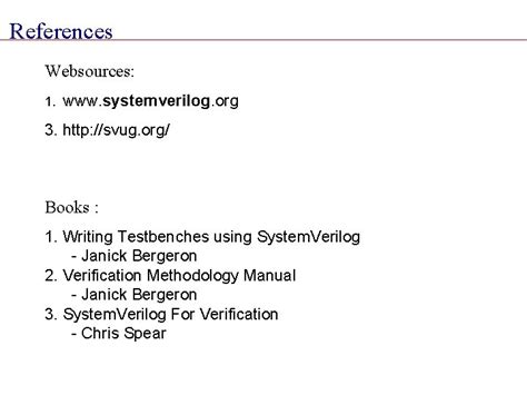 An Introduction To System Verilog This Presentation Will